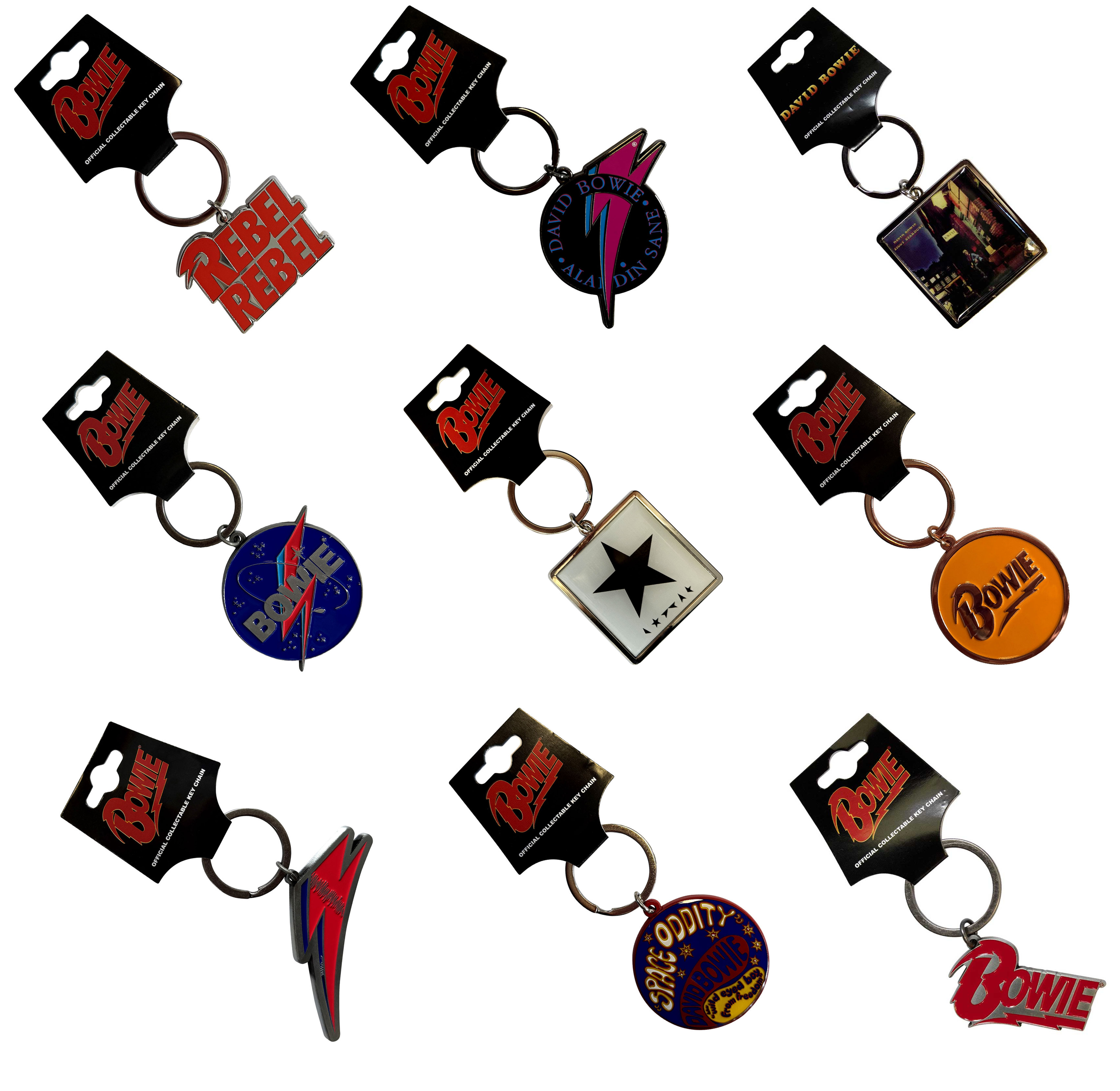 David Bowie Metal Key Rings – Mazeys UK