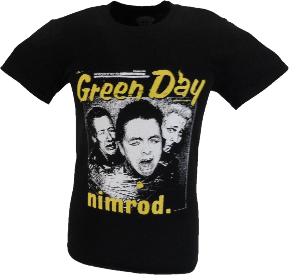 Mens Black Official Green Day Yellow Pick - Nimrod T Shirt – Mazeys UK
