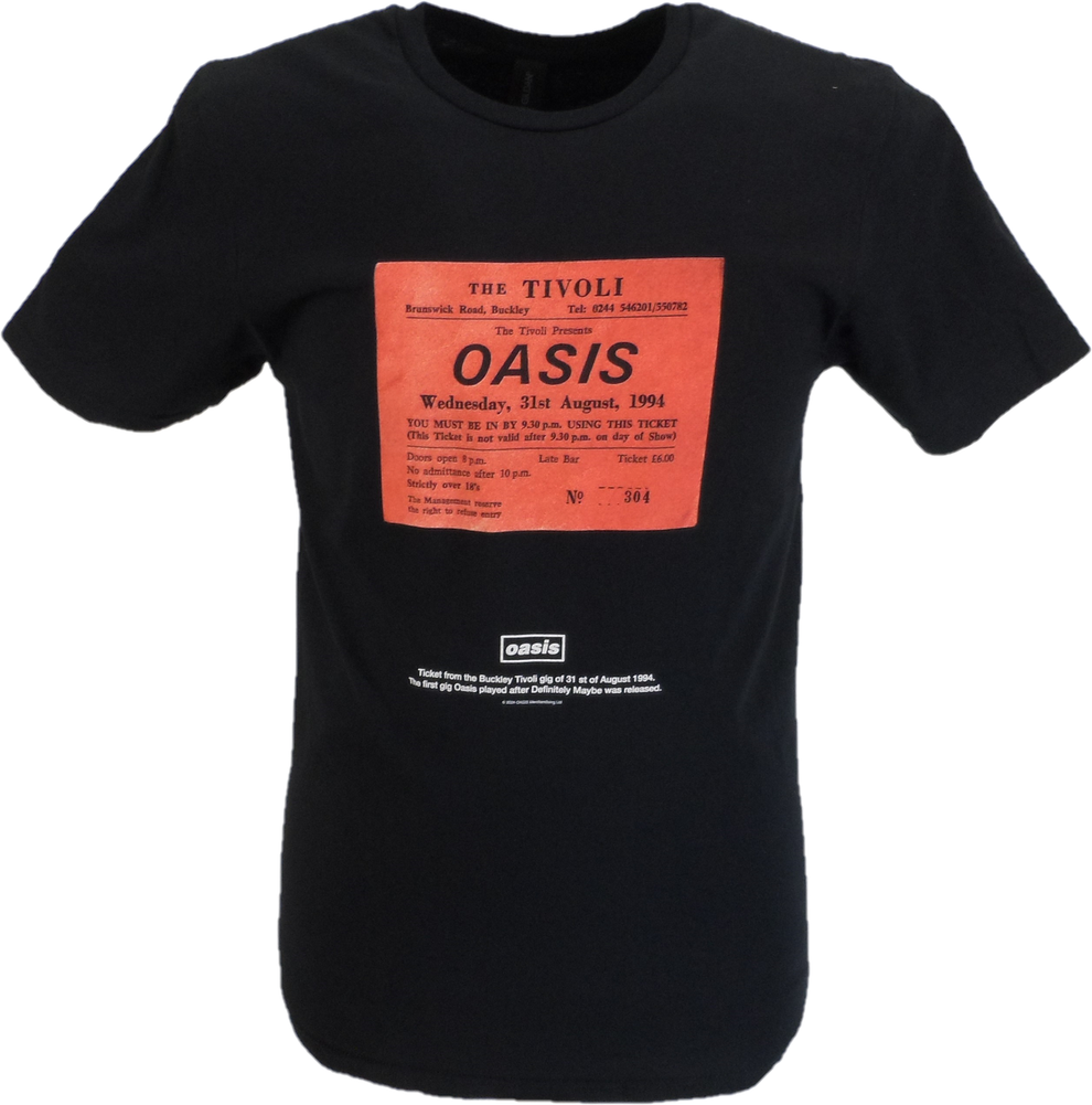 Mens Official Licensed Oasis Definitely Maybe Ticket Stub T Shirt – Mazeys UK