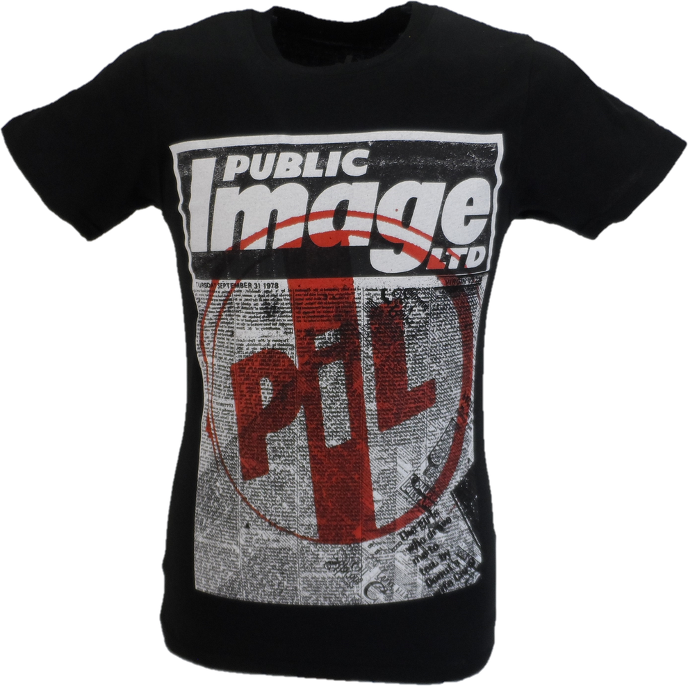 Mens Black Official PIL Public Image Limited Poster T Shirt – Mazeys UK