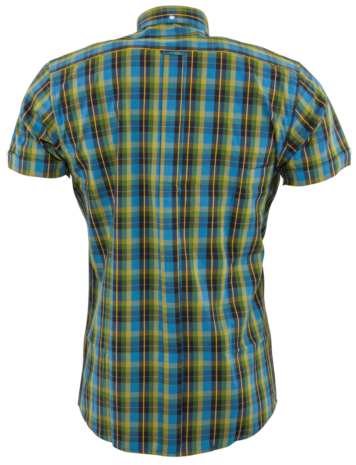 Relco Mens Blue Multi Checked Short Sleeved Button Down Shirts – Mazeys UK