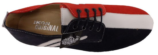 Ikon Original Badger Red, White and Blue Mod Shoes UK – Mazeys UK