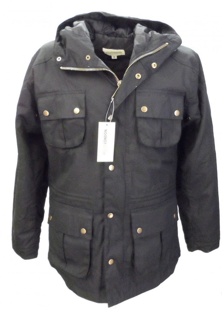 Relco Black Waxed Military Style Coats – Mazeys UK