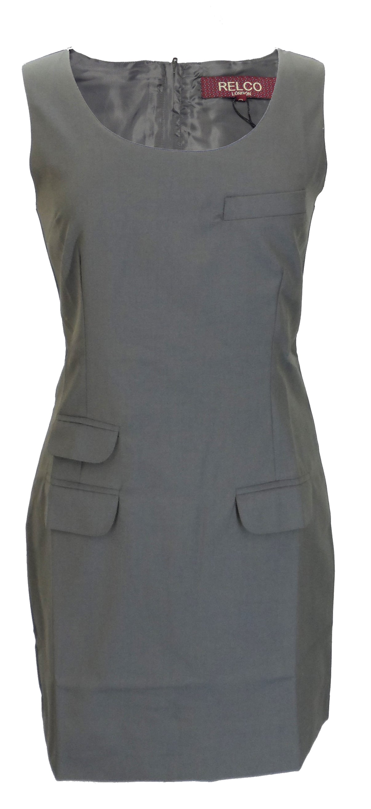 Relco Ladies Retro Mod Green & Gold Tonic Pinafore Tunic Dress – Mazeys UK