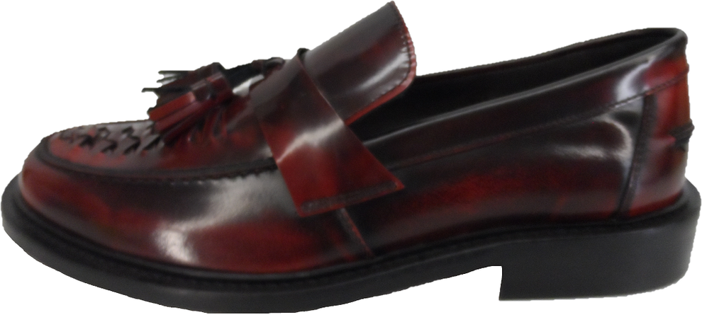 Men's IKON Selecta Twister Oxblood Red Tassel Loafers – Mazeys UK