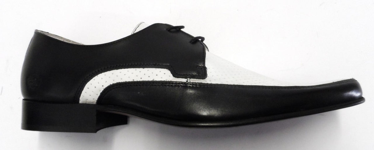 Ikon Original The Jam Shoe Black and White Mod Shoes – Mazeys UK
